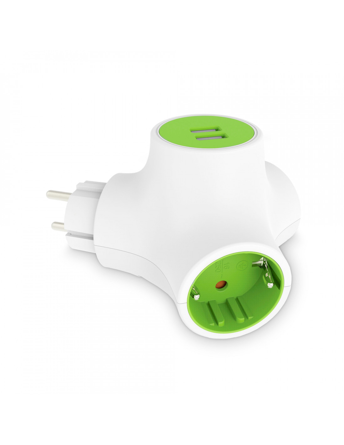 ALLOCACOC Modular socket, 5 power outlets, green