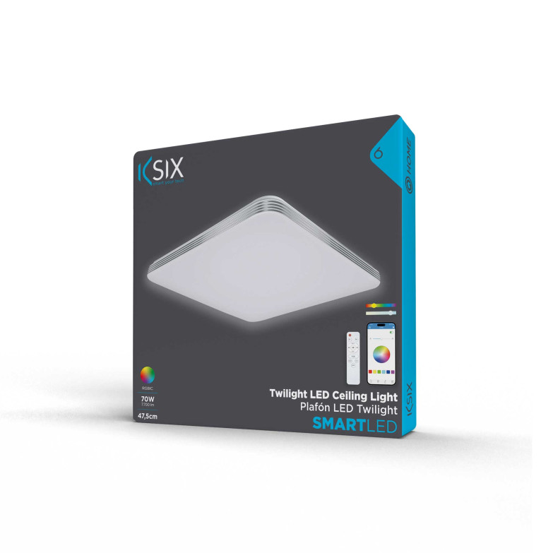 Ksix Twilight SmartLED ceiling light, RGBIC + CCT, 47,5 cm, 7.700 lm ...