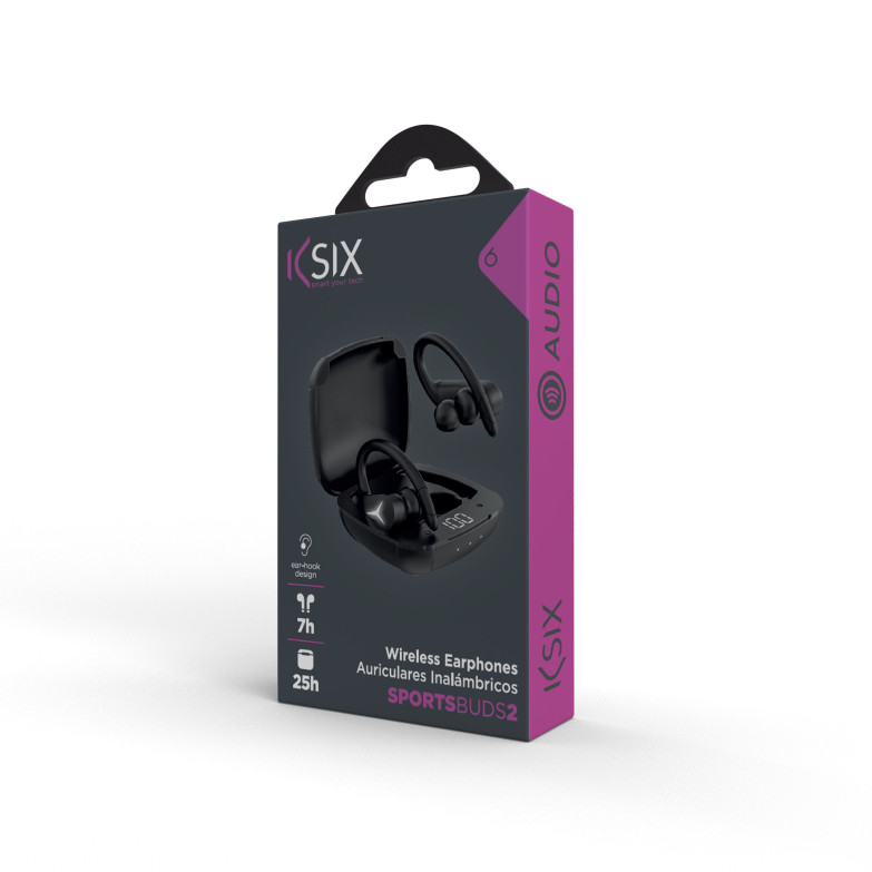 Ksix Sport Buds 2 wireless earphones, Ear-hook design, 7+25 h autonomy ...