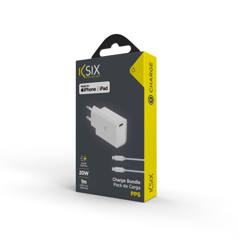 Cargador de red KSIX 20 W, PPS, Power Delivery, Made for iPhone, Carga ...
