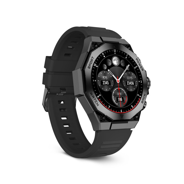 Ksix Titanium smartwatch, AMOLED 1,43” display, 2 straps, 5 days aut ...